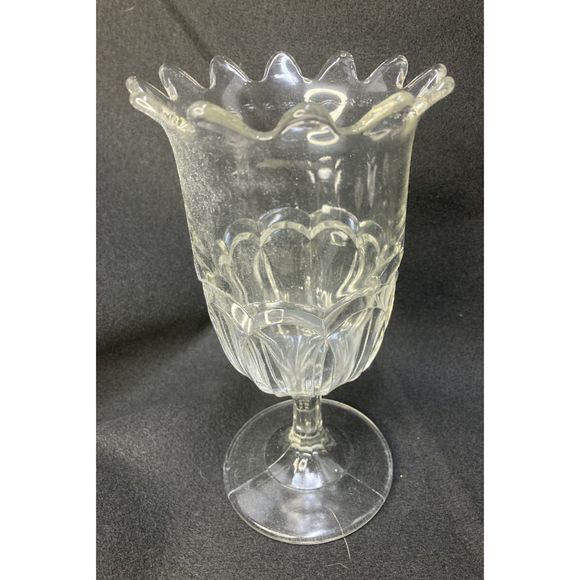 Source Unknown | Dining | Tulipshaped Scallop Rim 9 Tall Pressed Glass ...